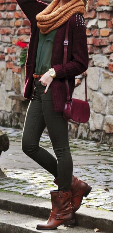 Jesenski imperativ: zelena+bordo - Modni Almanah