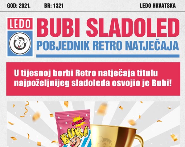 Izabran pobjednik Ledo „RETRO“ natječaja - Bubi se vraća u Ledo škrinje ...