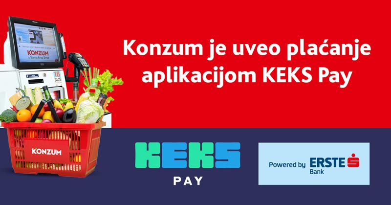 U Konzumu od sada plaćajte putem aplikacije KEKS Pay